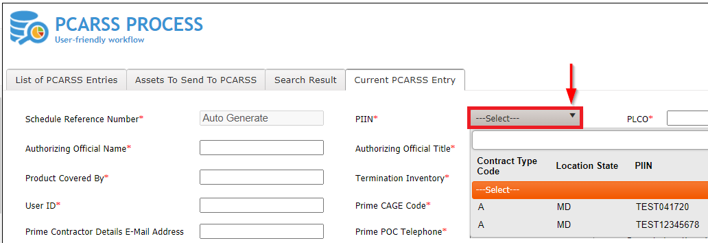 PCARSS Process in eQuip
